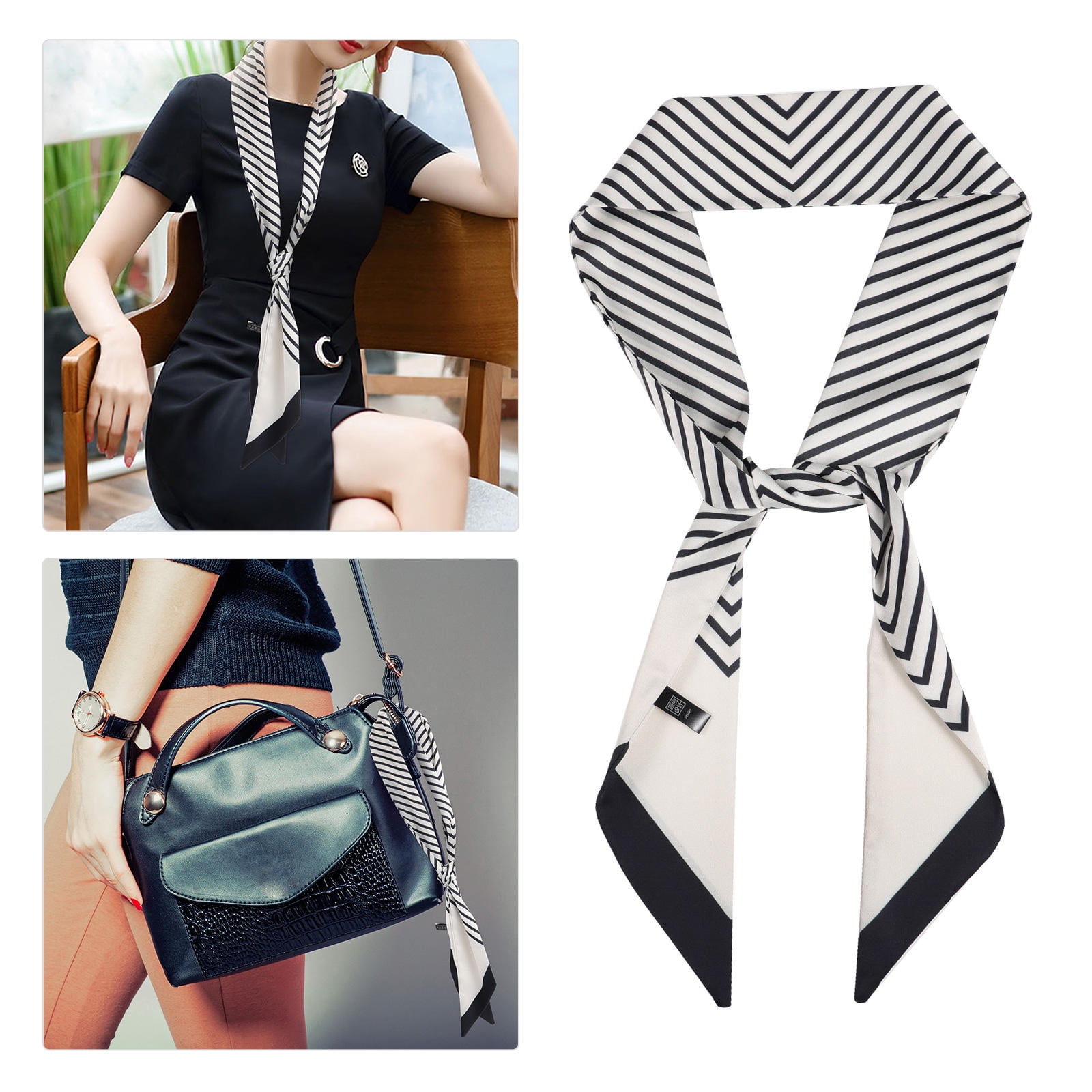 Luxshiny 1Pc Blue Hair Scarf Soft Artificial Silk Versatile Ponytail ...