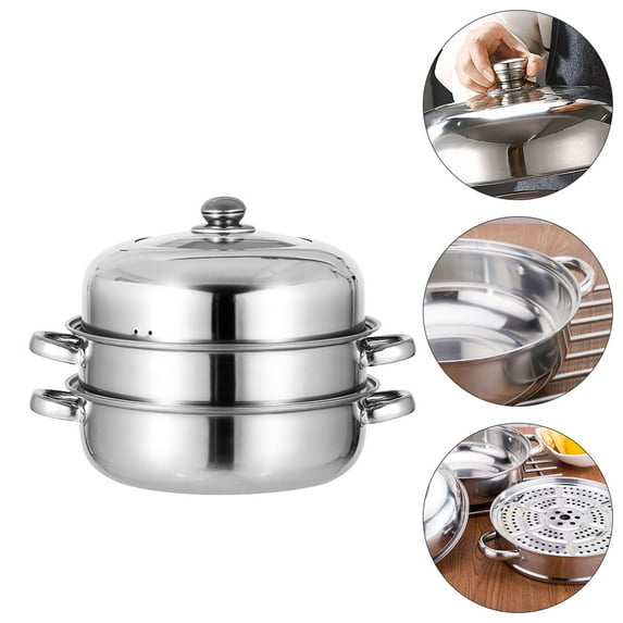 Luxshiny 1Pc Three Layer Stainless Steel Steam Pot for Home with ...
