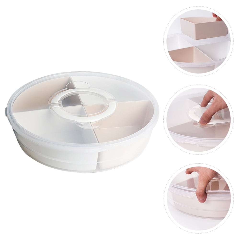 Luxshiny 1Pc White Food Tray with Multiple Sections for Organized Fruit ...