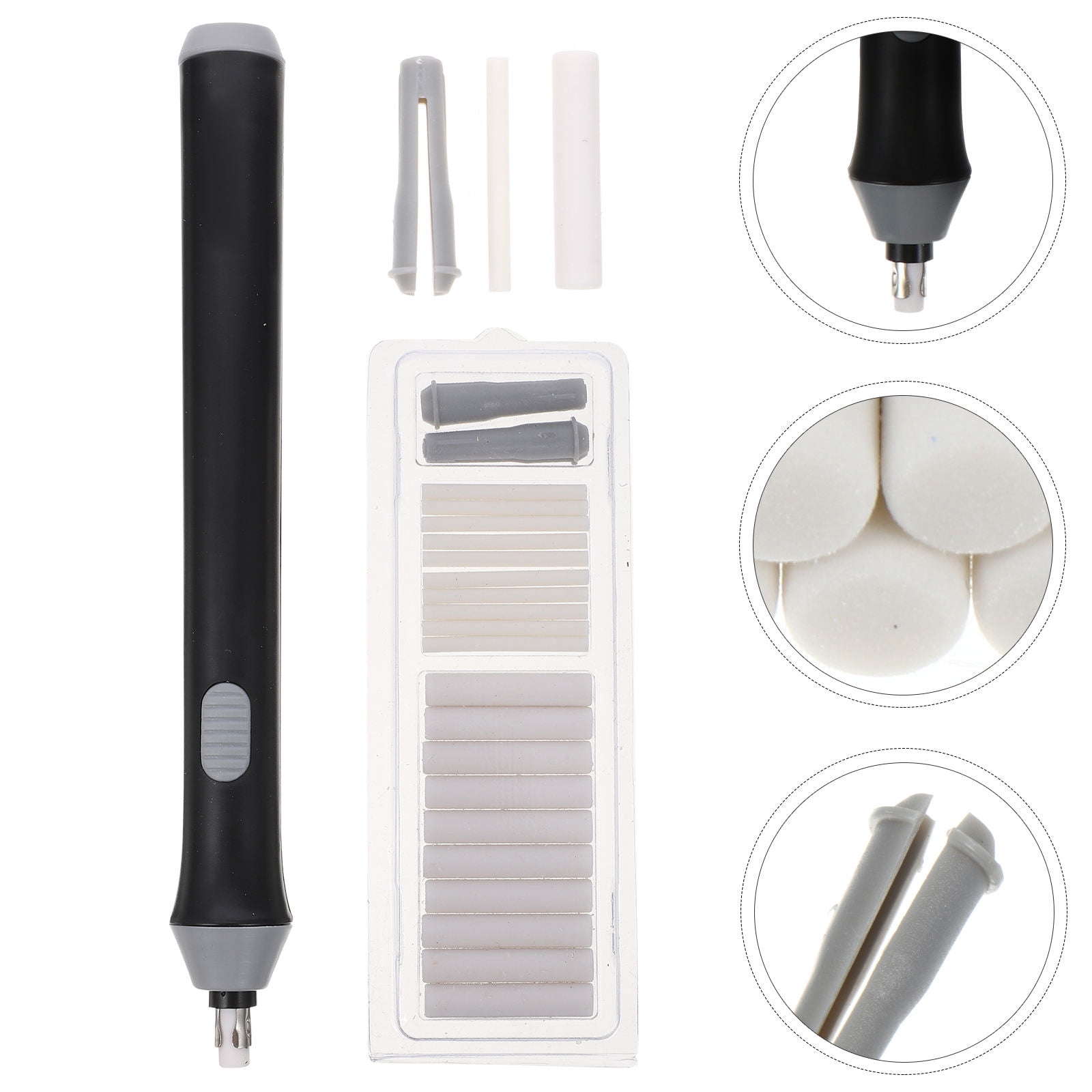 Luxshiny 1Set Auto Rotate Electric Eraser Black Portable Tool for ...
