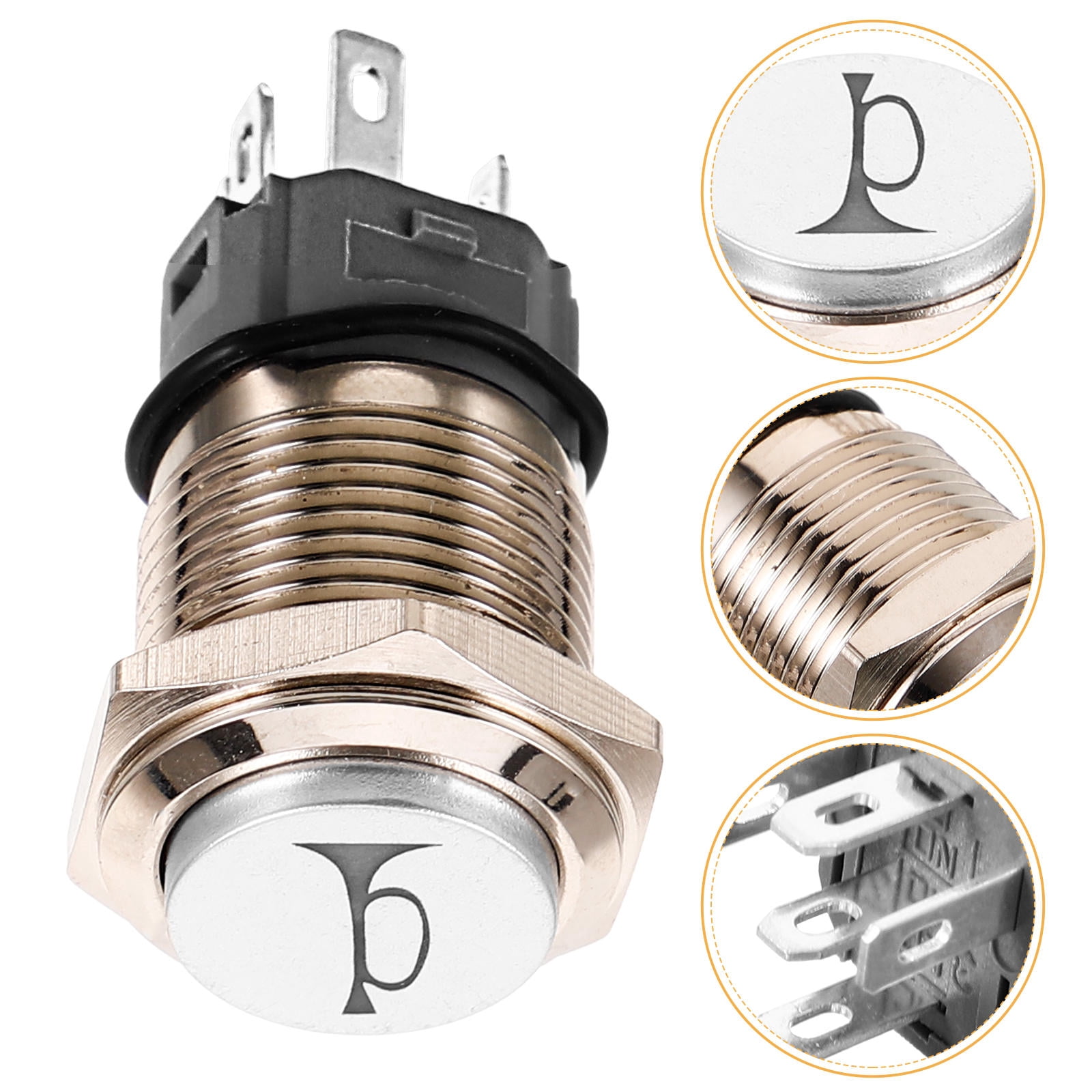 Luxshiny 1Set Copper Push Button Switch for Button Start Rocker in ...