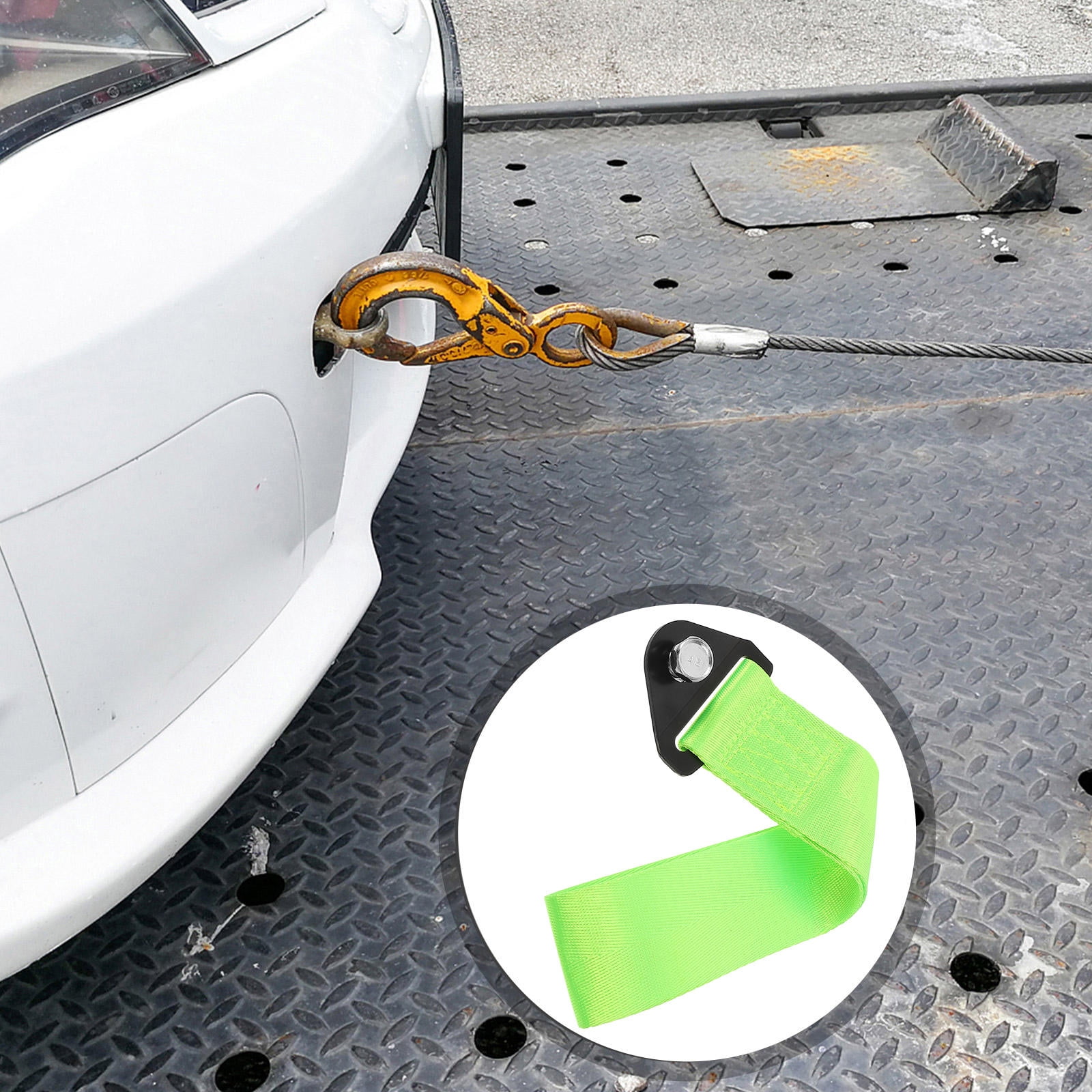 Luxshiny 1Set Light Green Tow Hook Strap for Automotive Front Bumper ...