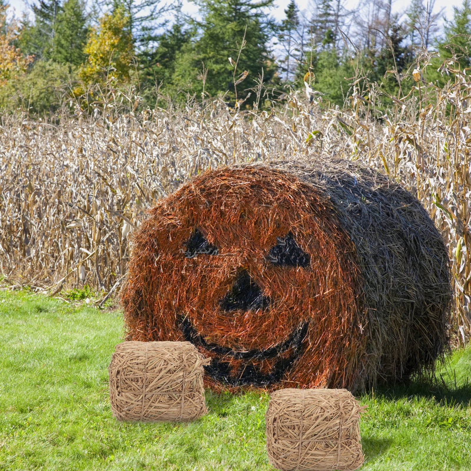 Luxshiny 1Set Mini Haystack Decor in Khaki Square for Autumn Style Home ...