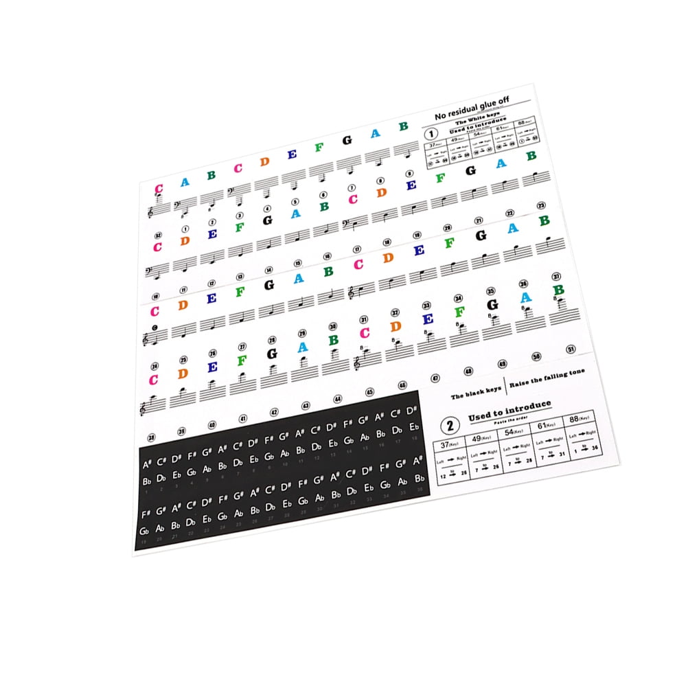 Luxshiny 1Set Piano Keyboard Note Stickers Adhesive Labels for Quick ...