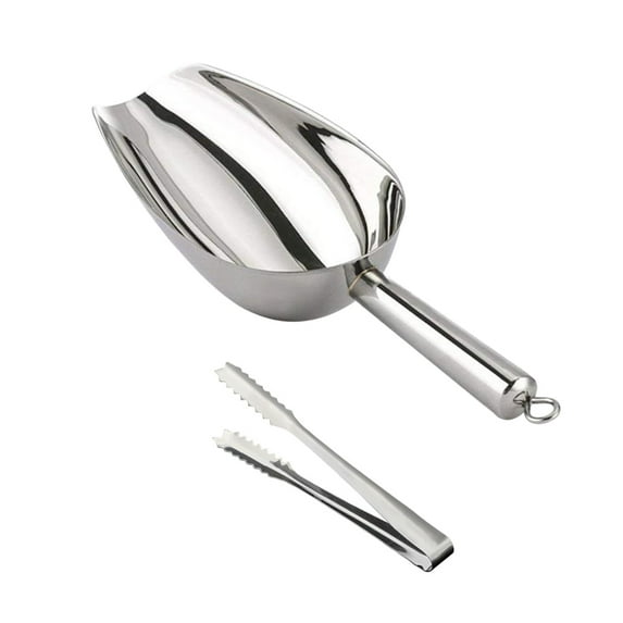 Luxshiny 1Set Premium Stainless Steel Ice Scoop and Tong Set Smooth ...