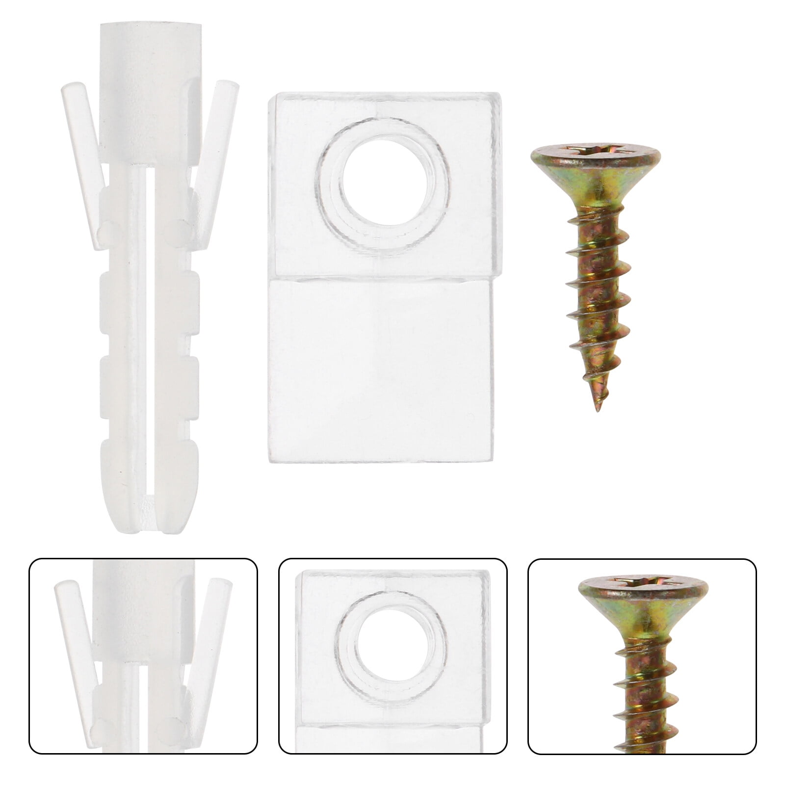 Luxshiny 20 Sets Transparent Plastic Glass Shelf Brackets Durable ...