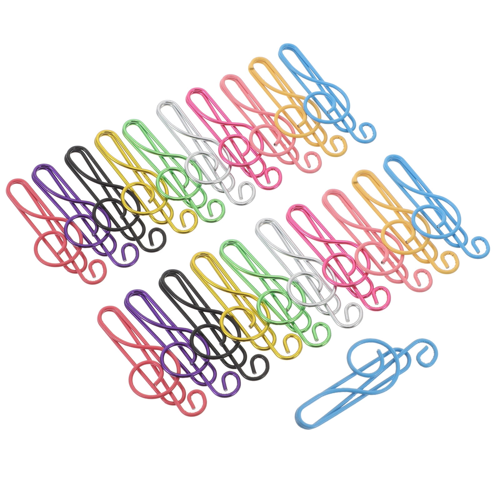 Luxshiny 200 Assorted Music Note Paper Clips for Office Use Metal ...