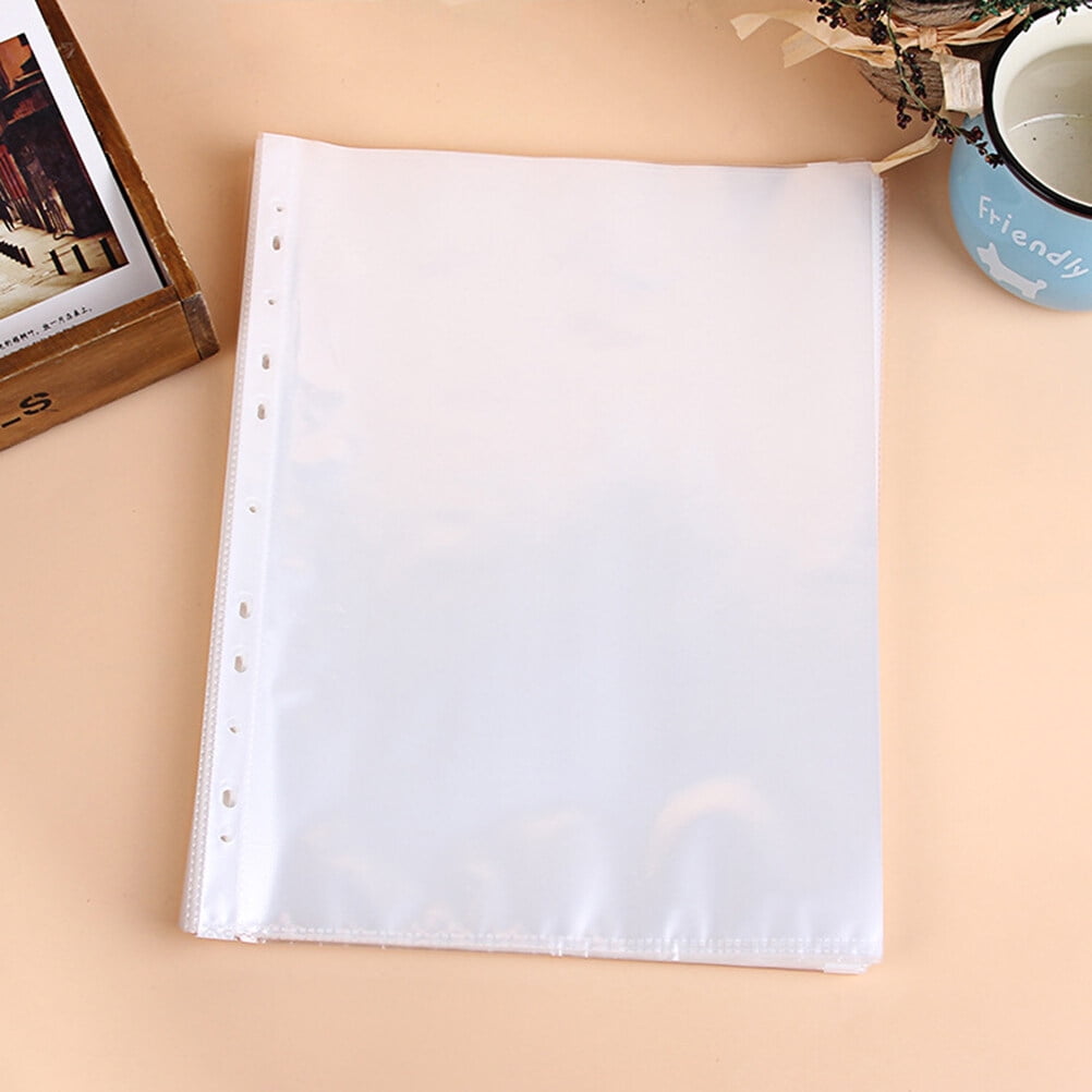 Luxshiny 200Pcs Clear Document Folder Transparent Flat for Ring Binder ...