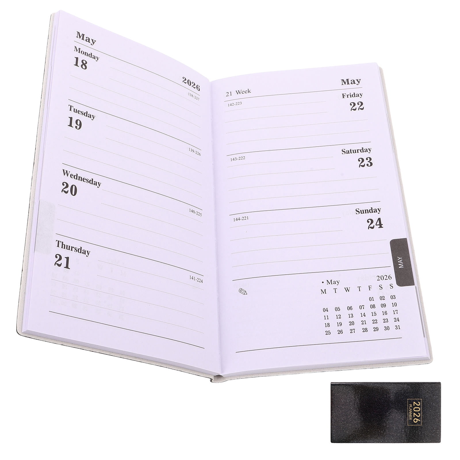 Luxshiny 2026 Monthly Calendar Book Black Compact Planner for Efficient ...