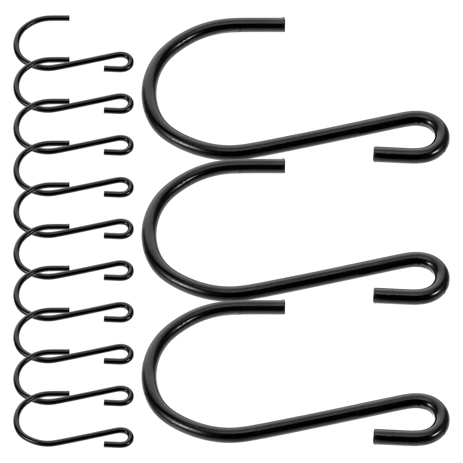 Luxshiny 20Pcs Black Metal S Shape Hooks for Hanging Keys Jewelry ...