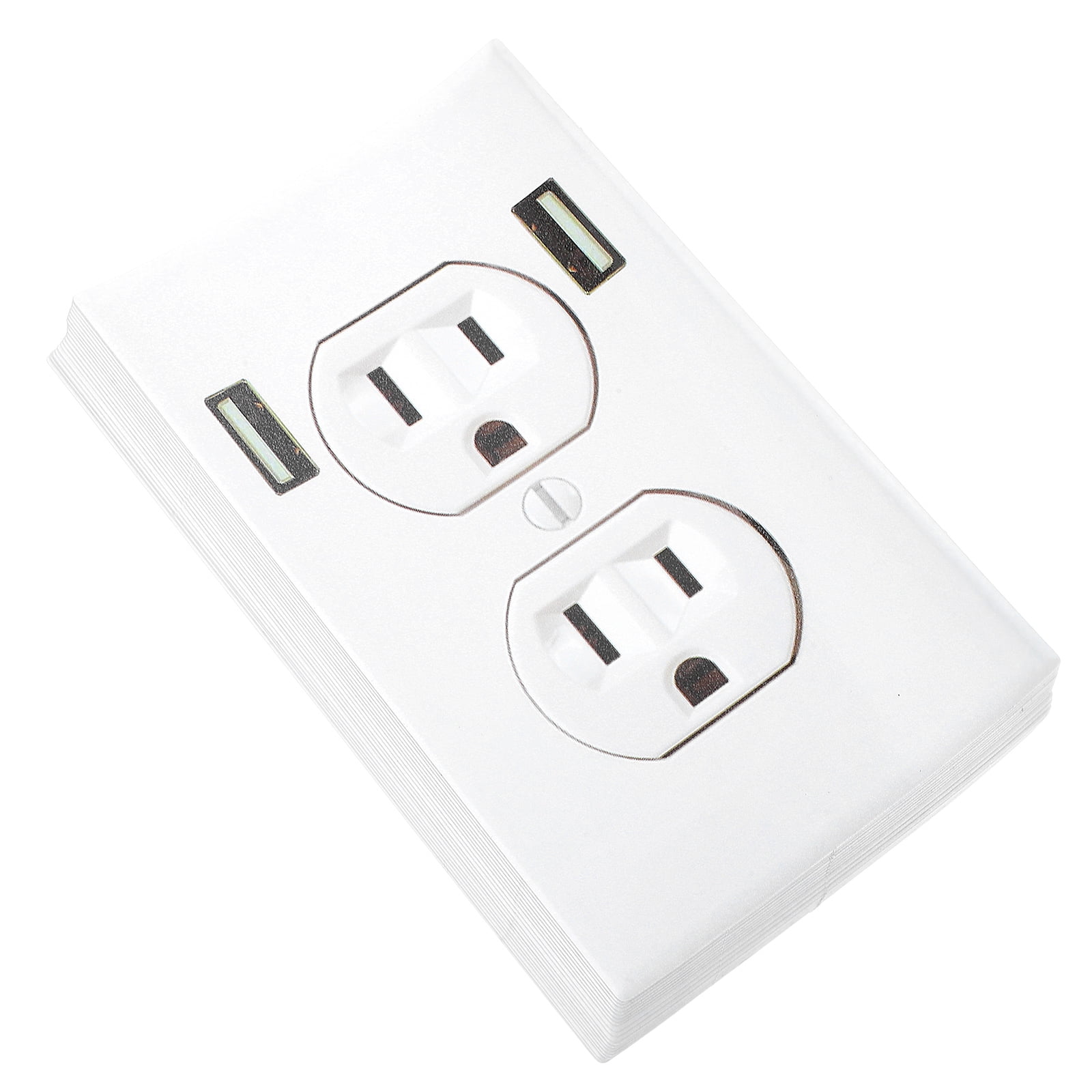 Luxshiny 20Pcs Power Socket Wall Stickers Realistic White Vinyl ...