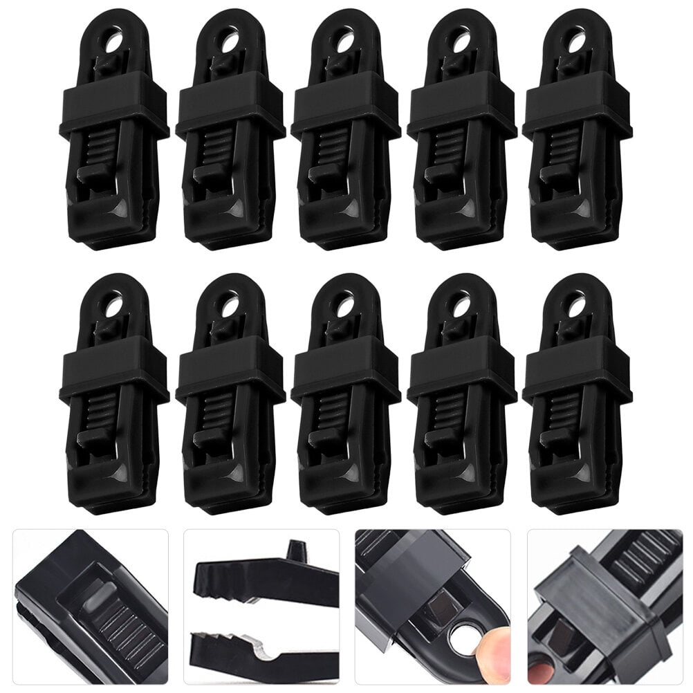 Luxshiny 20Pcs Tarp Clamps Heavy Duty Black Nylon Plastic Adjustable ...