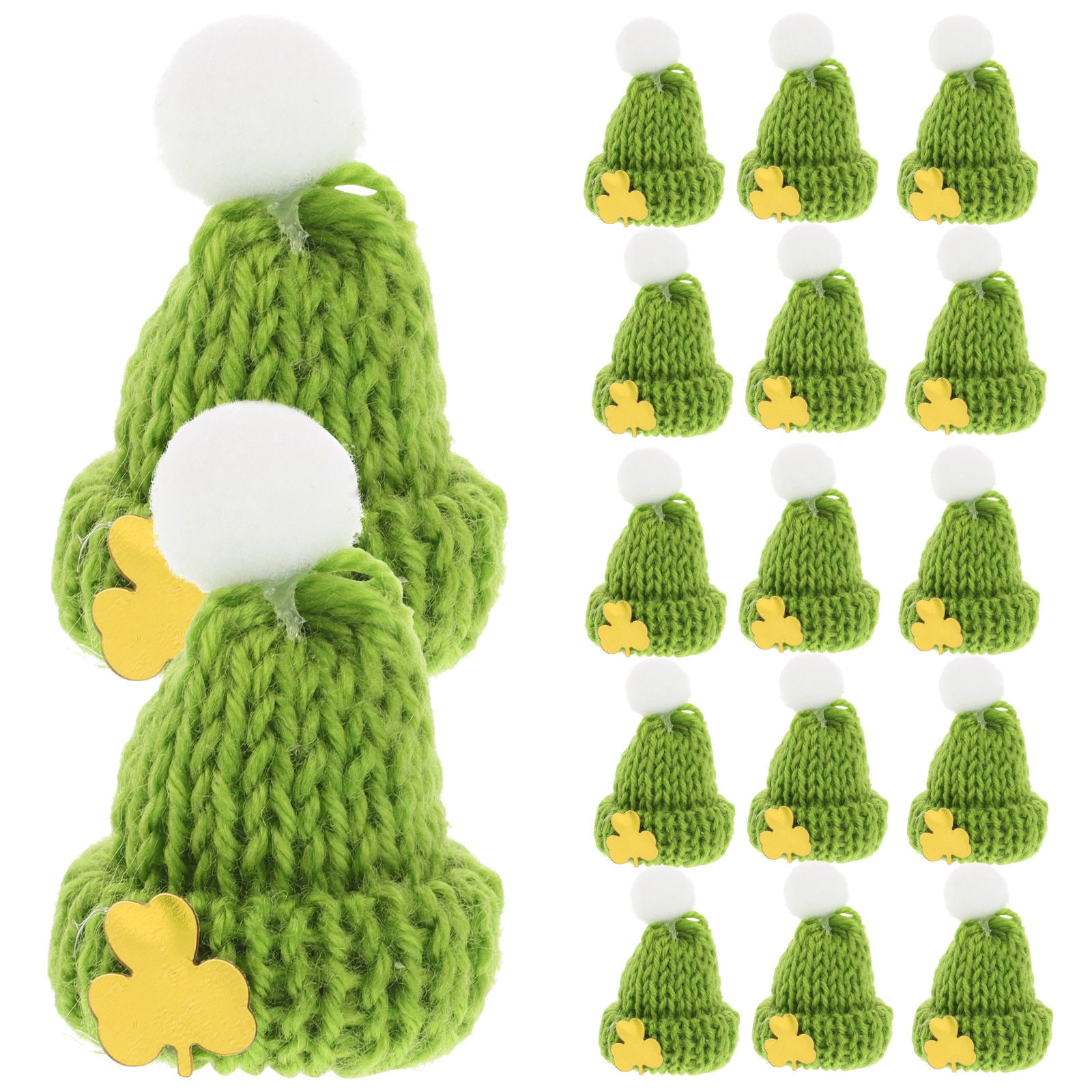 Luxshiny 20Pcs Tiny Knit Green Hats for Irish Theme Party Decorations ...
