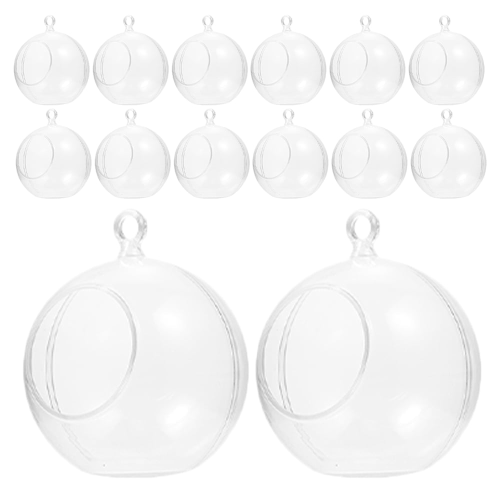 Luxshiny 20Pcs Transparent Plastic Hollow Baubles for Fillable ...