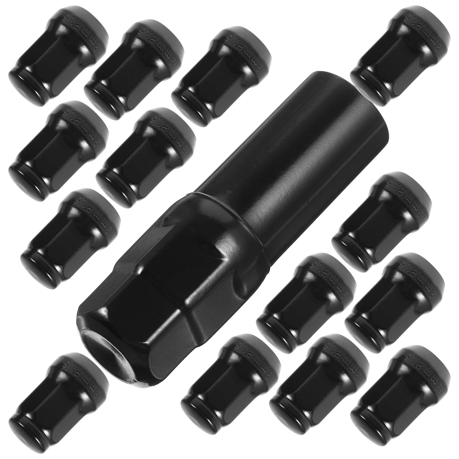 Luxshiny 21Pcs Car Owners Black Steel Lug Nuts for Security Enhancement ...