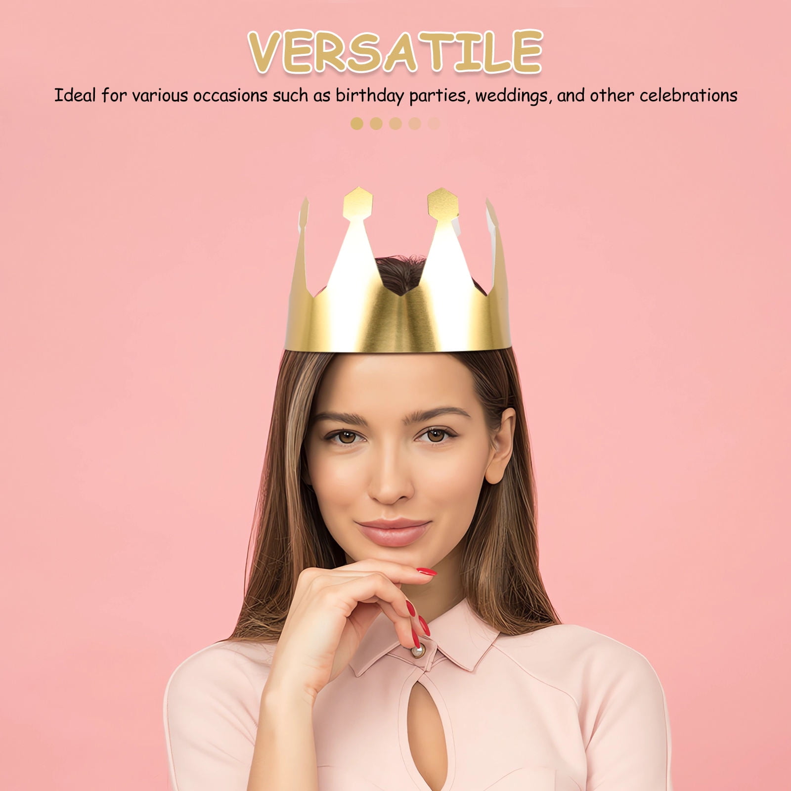 Luxshiny 24Pcs Paper Crown Party Hats Gold Color Luxurious Birthday ...