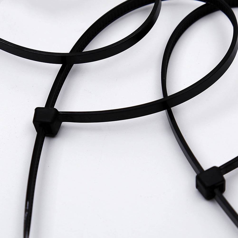 Luxshiny 250Pcs Black Plastic Self Locking Cable Ties with Curved Tip ...