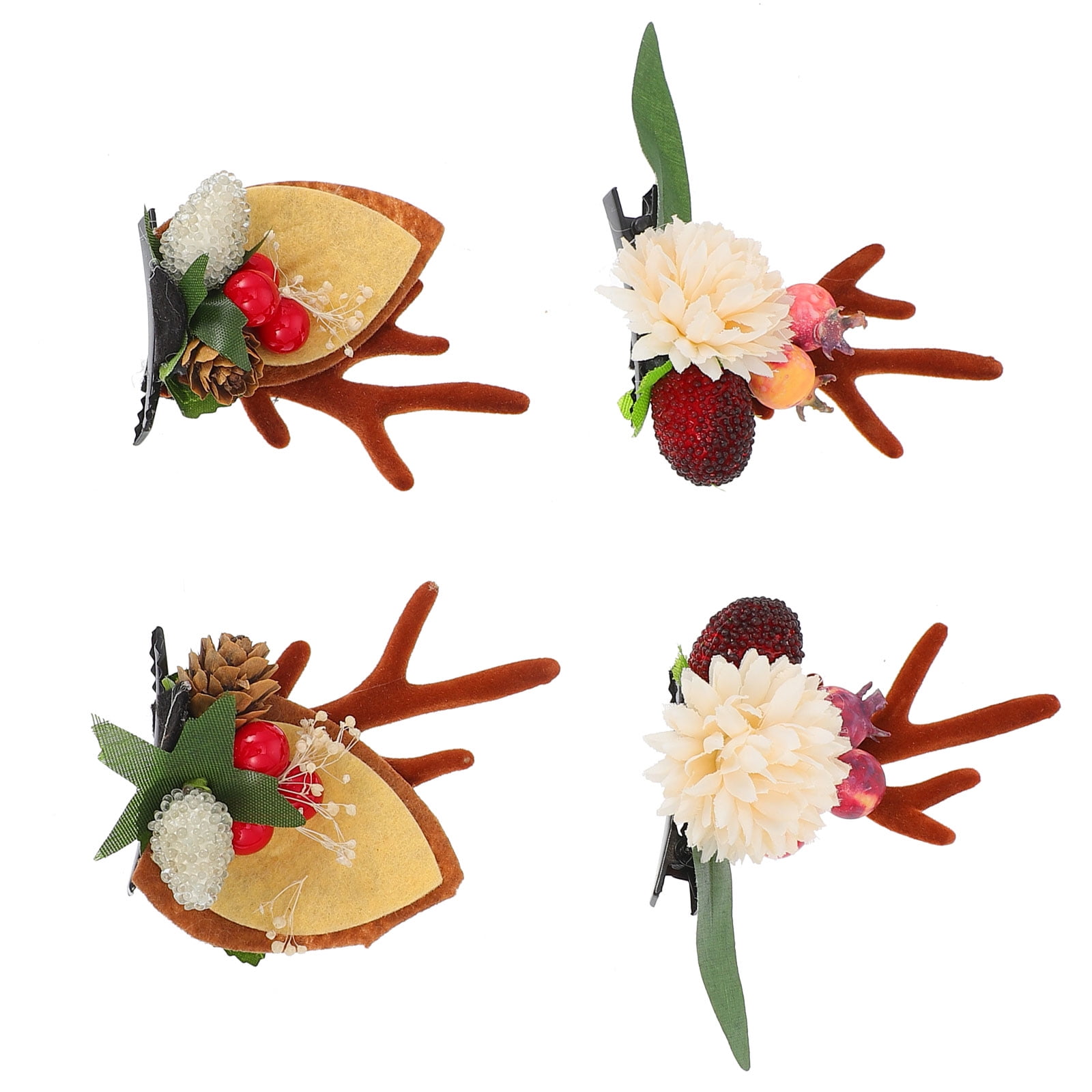Luxshiny 2Pairs Christmas Hair Accessories Assorted Color Antler Hair ...
