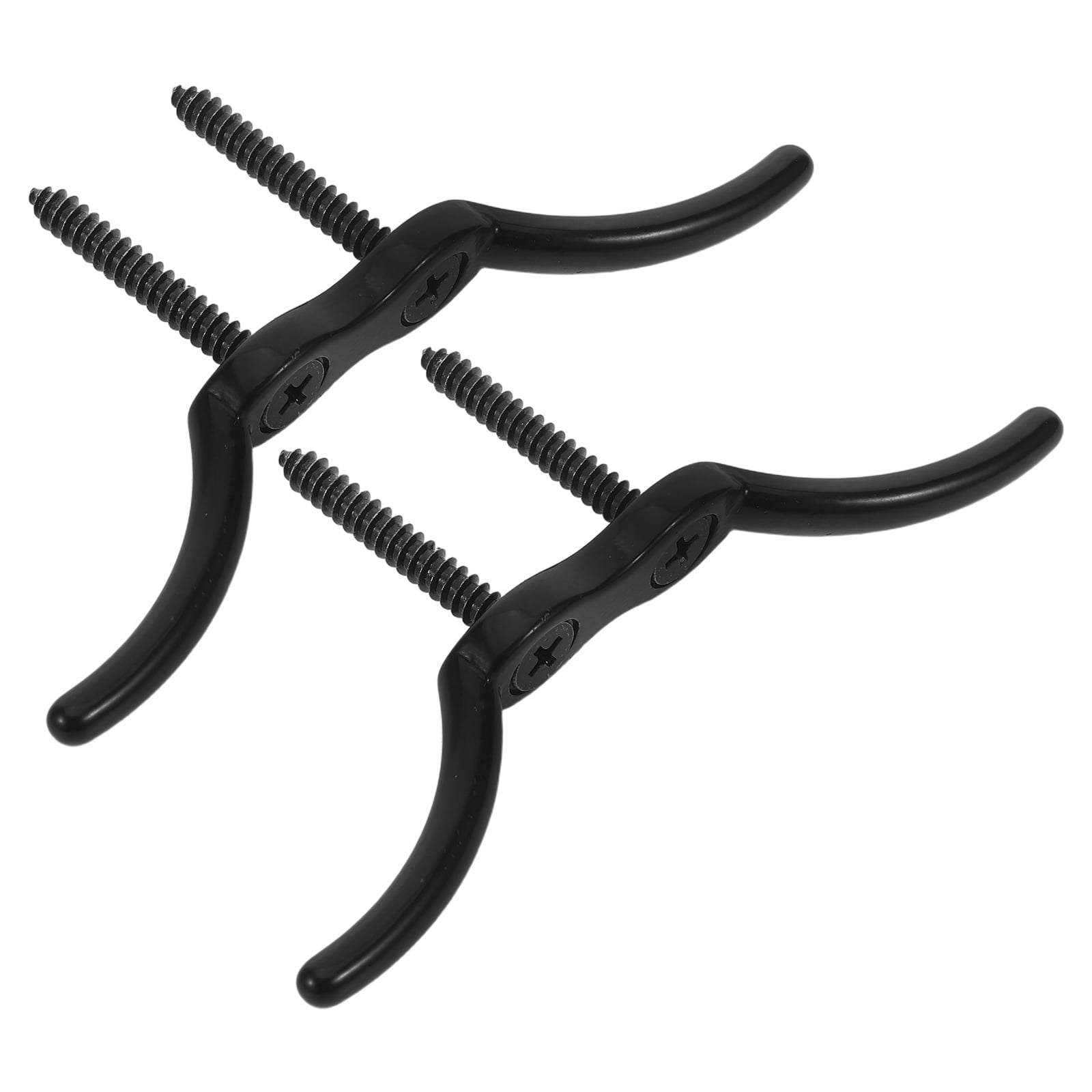 Luxshiny Set of 2 Black Stainless Steel Boat Cleats with Double Horn ...