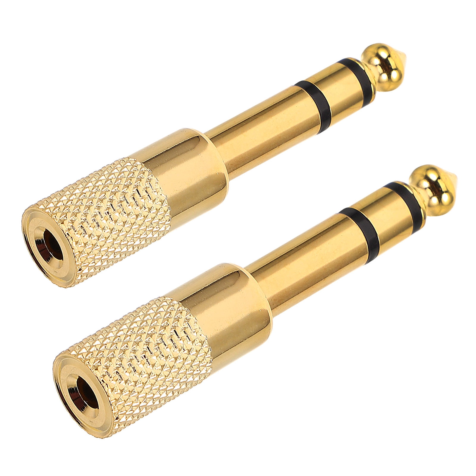 Luxshiny 2Pcs Golden Stereo Jack Adapter Female to Male Metal Audio ...