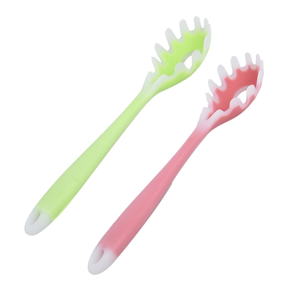 Luxshiny 2-Pack Silicone Spaghetti Spoon Pasta Server Multi-Functional ...