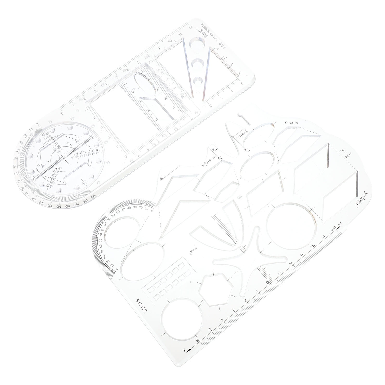 Luxshiny Set of 2 Transparent Plastic Rulers with Clear Measurement ...