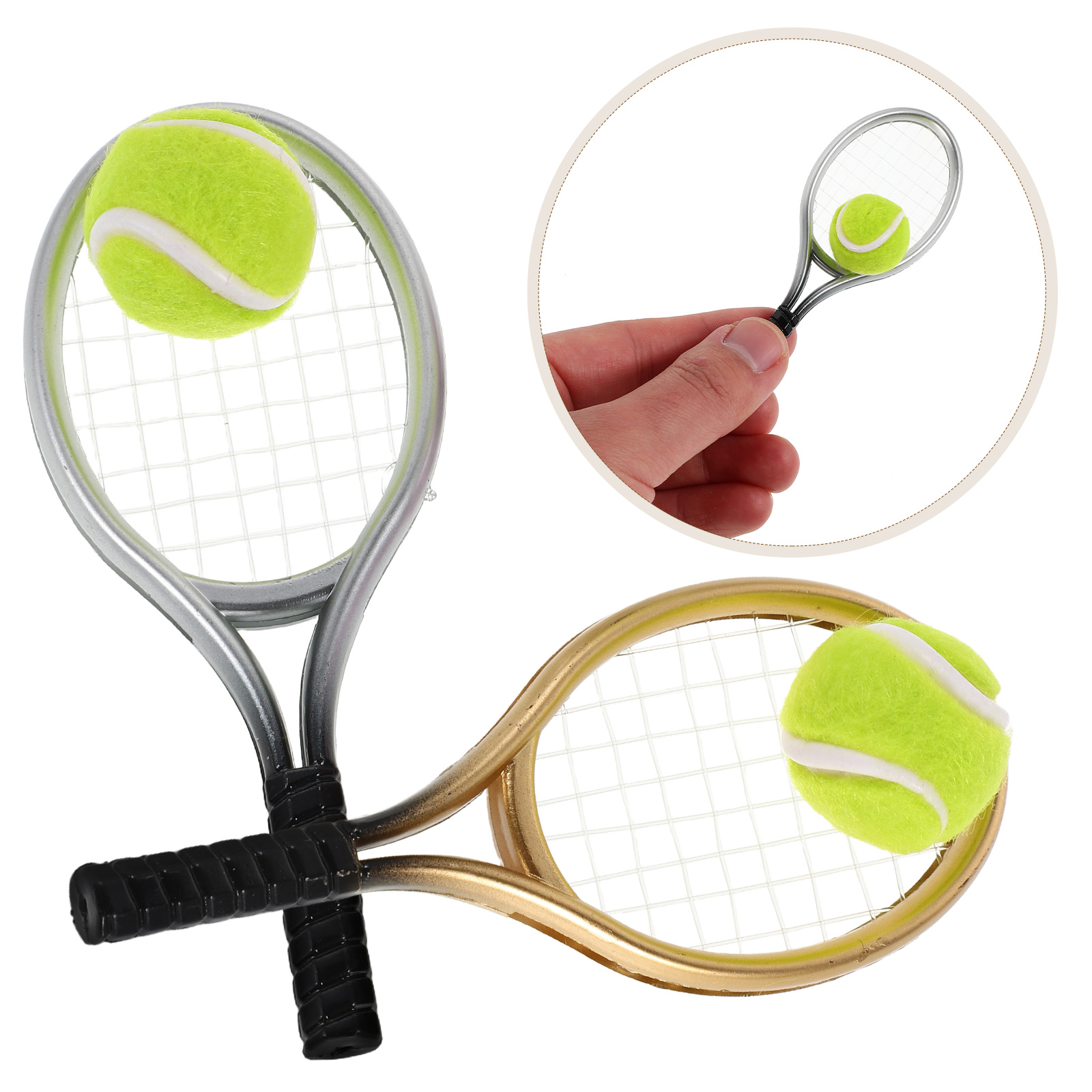 Luxshiny 2 Sets Small Tennis Racket and Kit with Assorted Colors ...