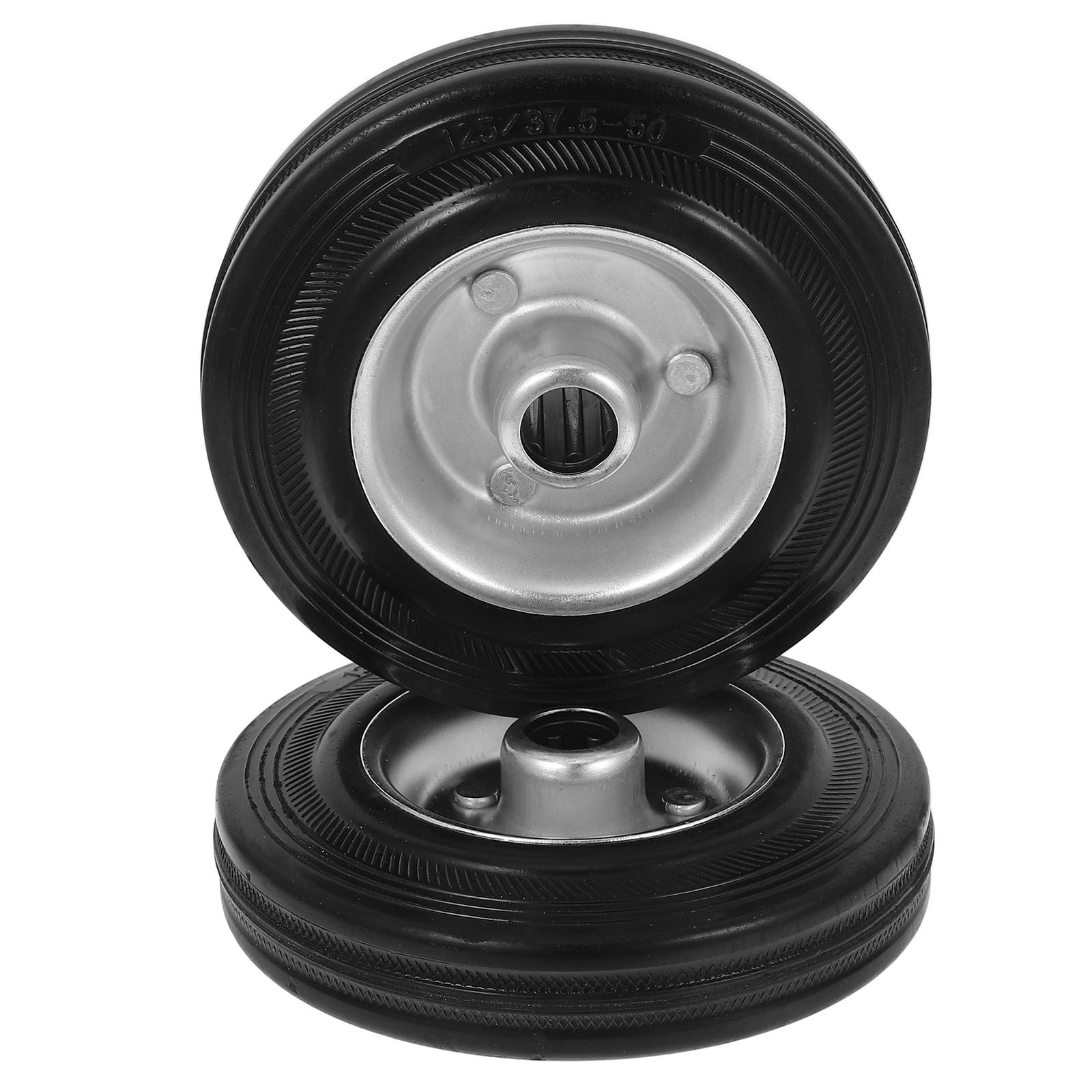 Luxshiny 2pcs Inflatable Hand Truck Replacement Wheel Rubber Black ...