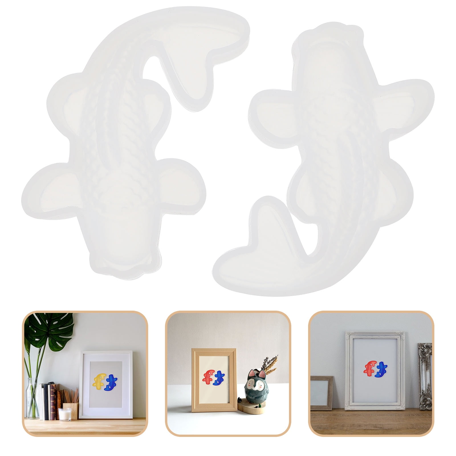 Luxshiny 2pcs Molds for Epoxy Resin Koi Fish Shape Transparent Resin ...