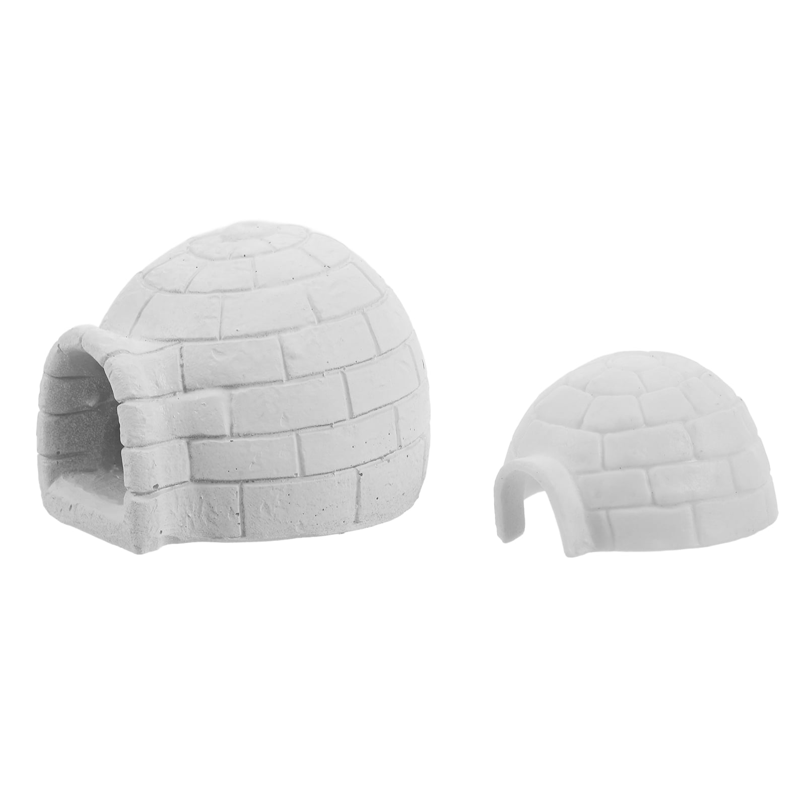 Luxshiny 2pcs White Miniature Igloo Figurines Resin Tiny Arctic ...