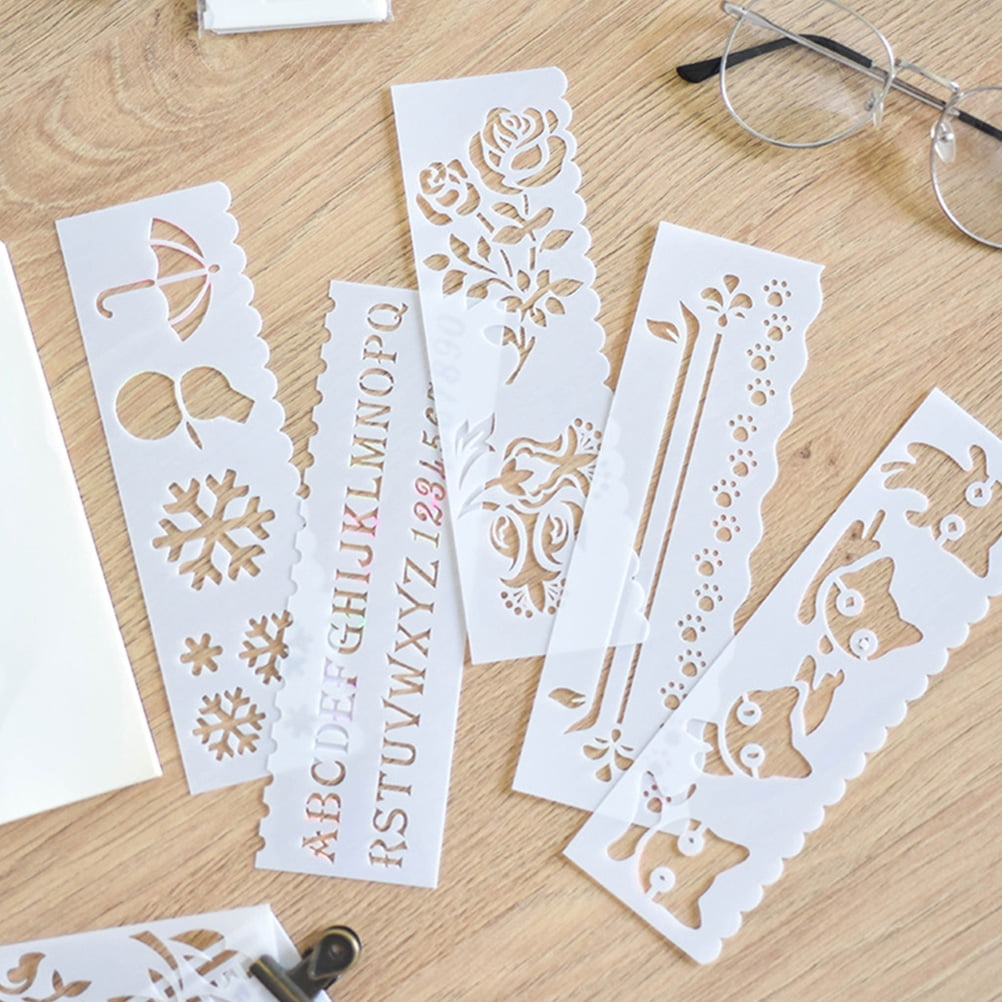 Luxshiny 3 Sets Letter Number Stencil White Reusable Template Tracing ...