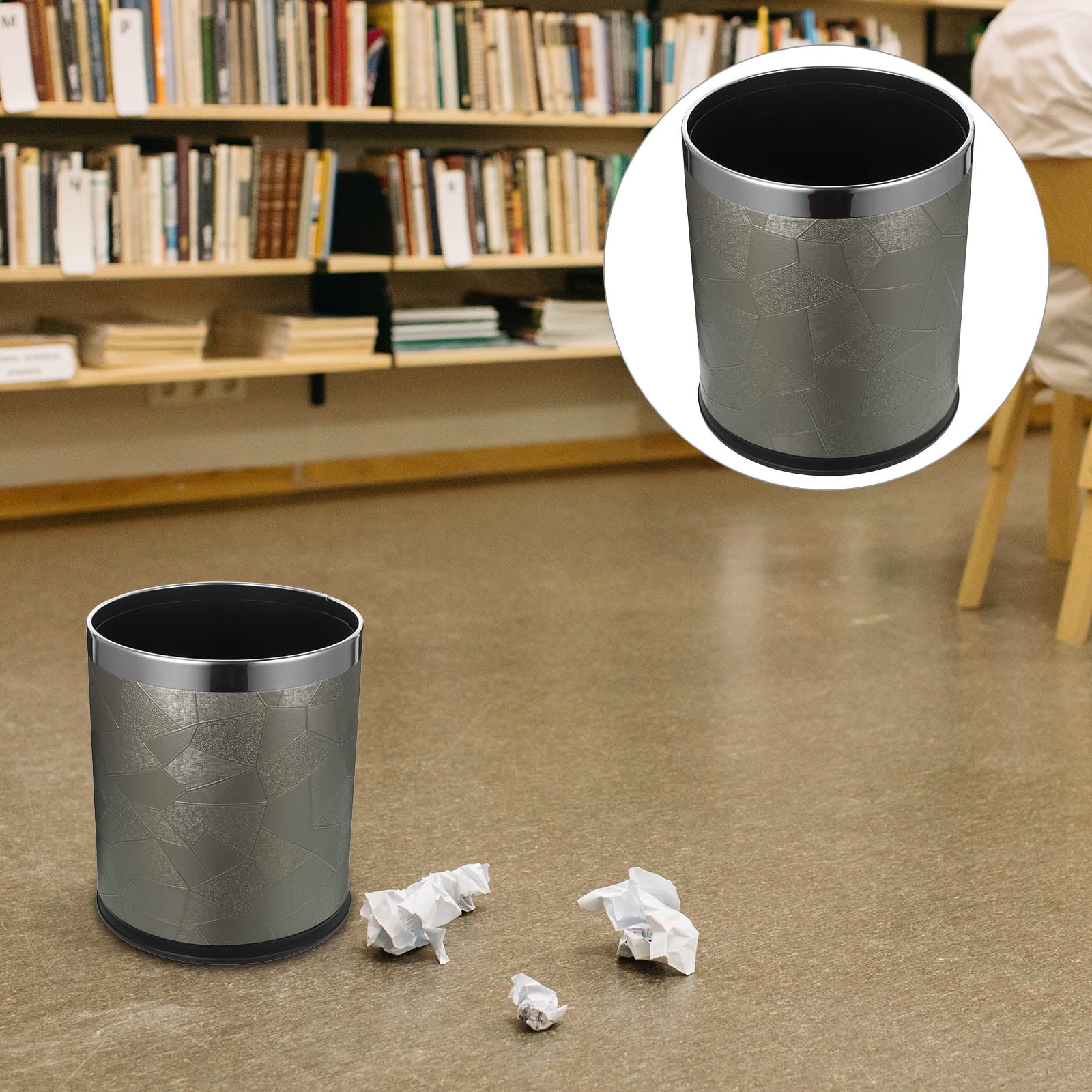 Luxshiny 3Pack Wastepaper Container Round Retro Trash Can For Office ...