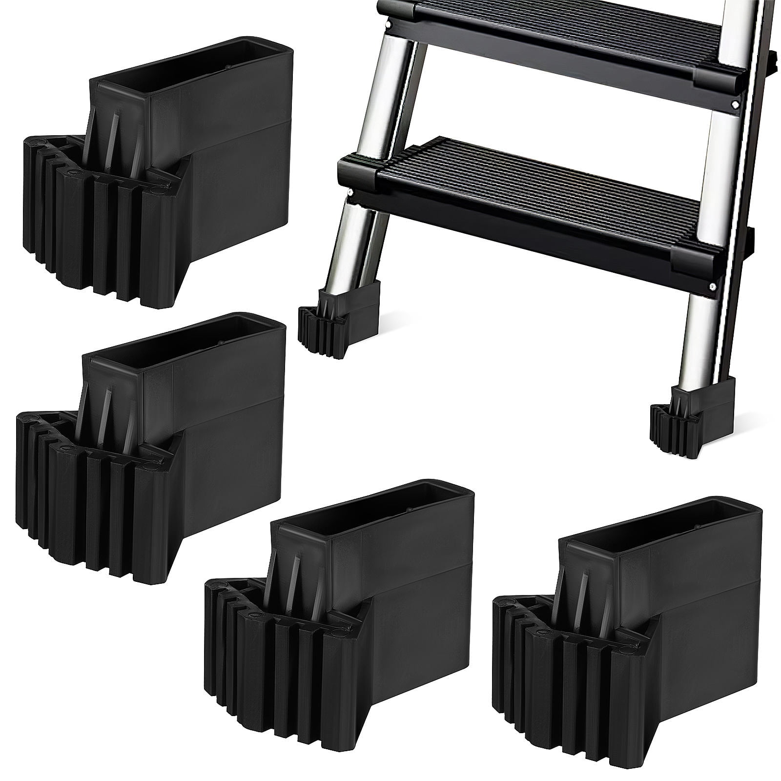 Luxshiny 4Pcs Ladder Feet Covers Non Skid Ladder Foot Cushions Black ...