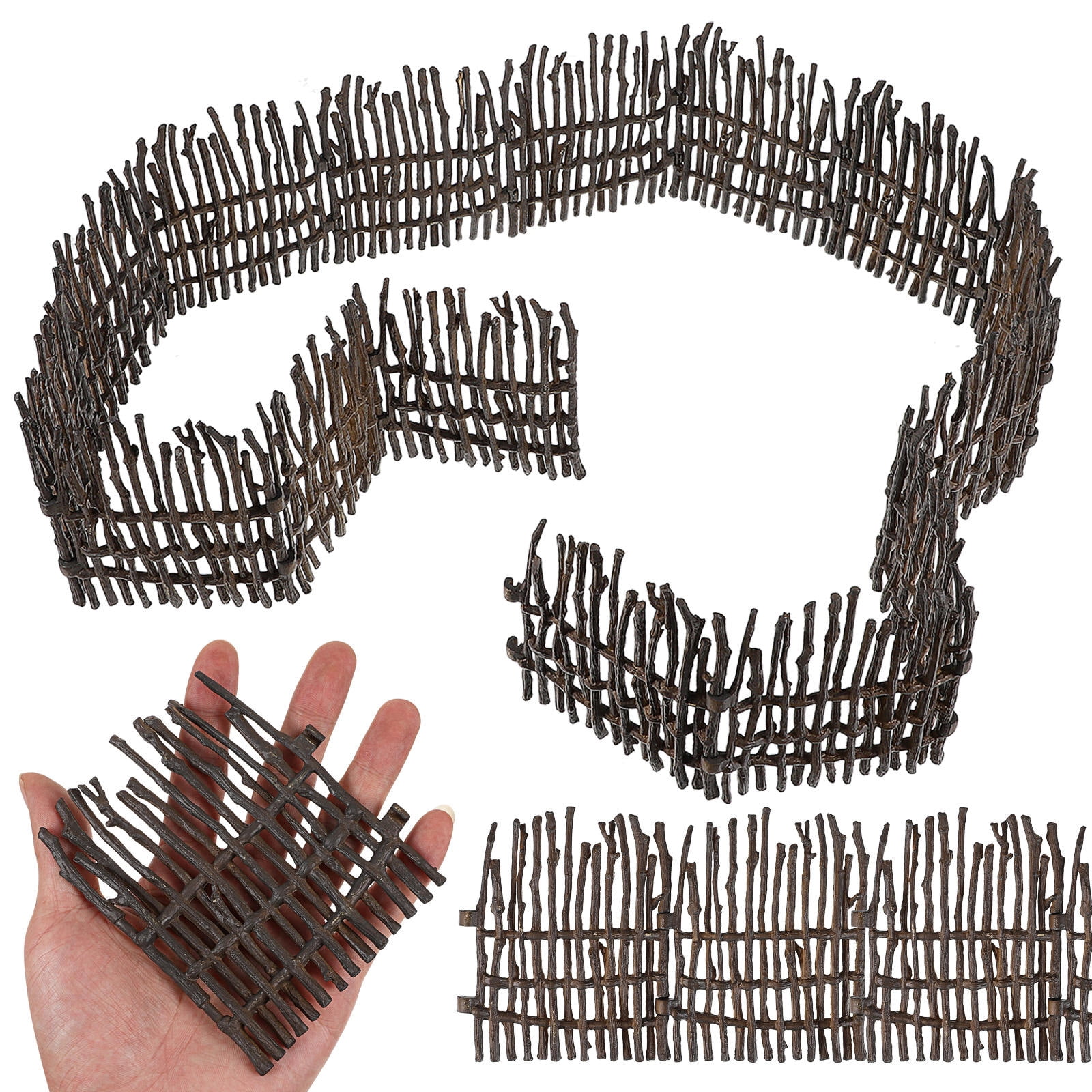 Luxshiny 40Pcs Fencing Panel Accessories Coffee PVC Farm Fence Props ...