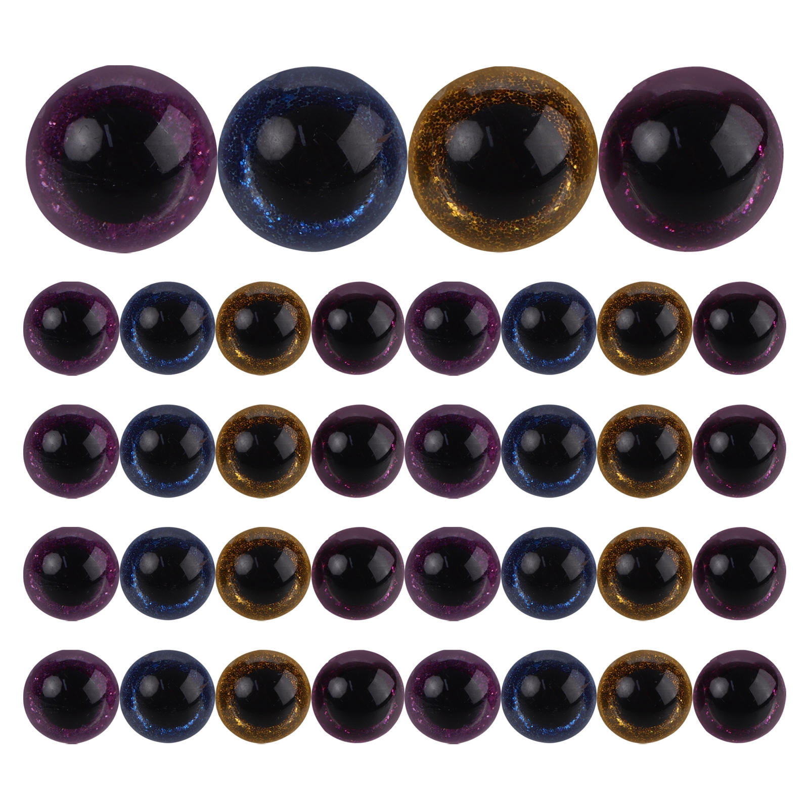 Luxshiny 40pcs Multi Colored Glitter Safety Eyes for Crafts Easy Use ...