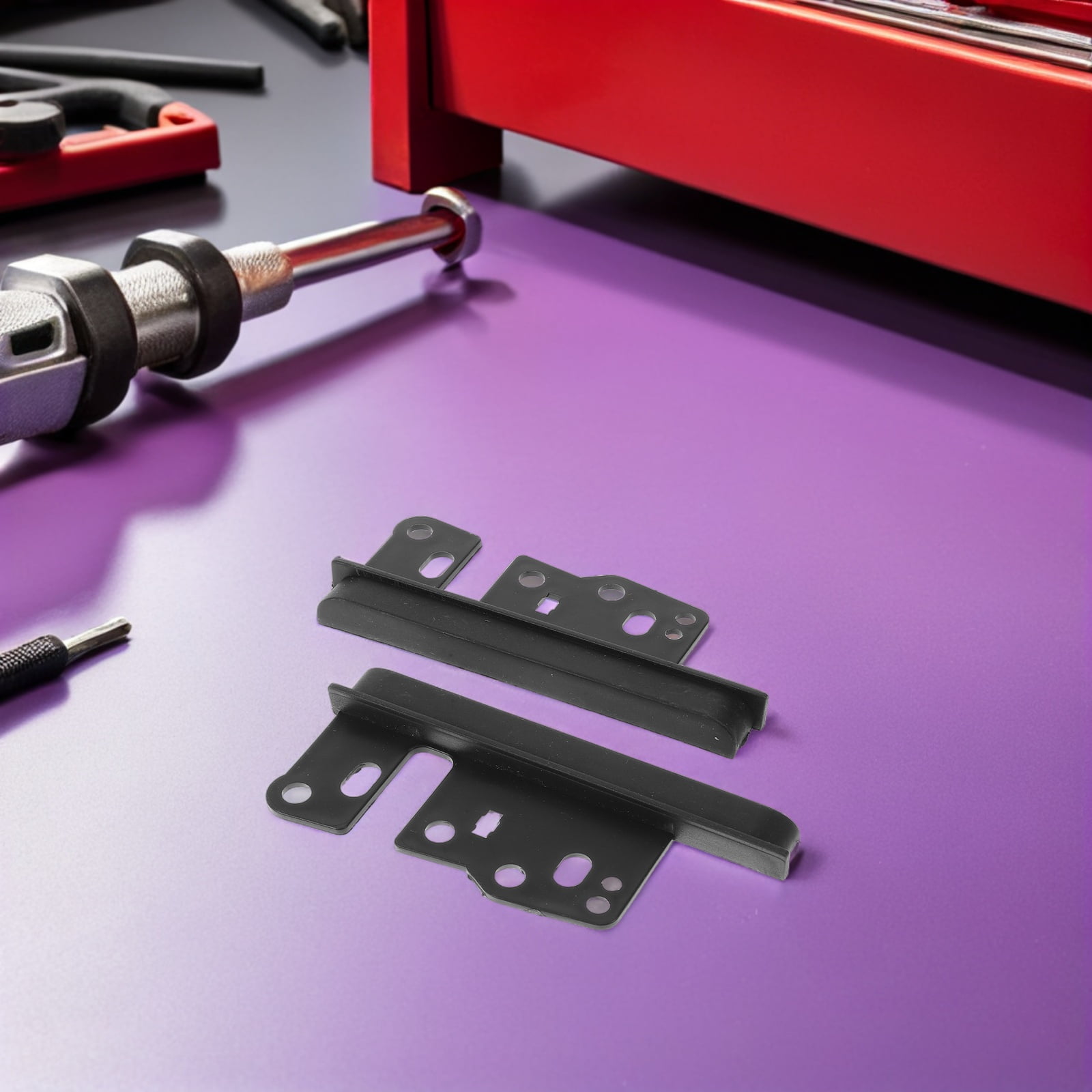 Luxshiny 4Pcs Black Double Din Radio Mounting Frame Kit Wide Vehicle ...