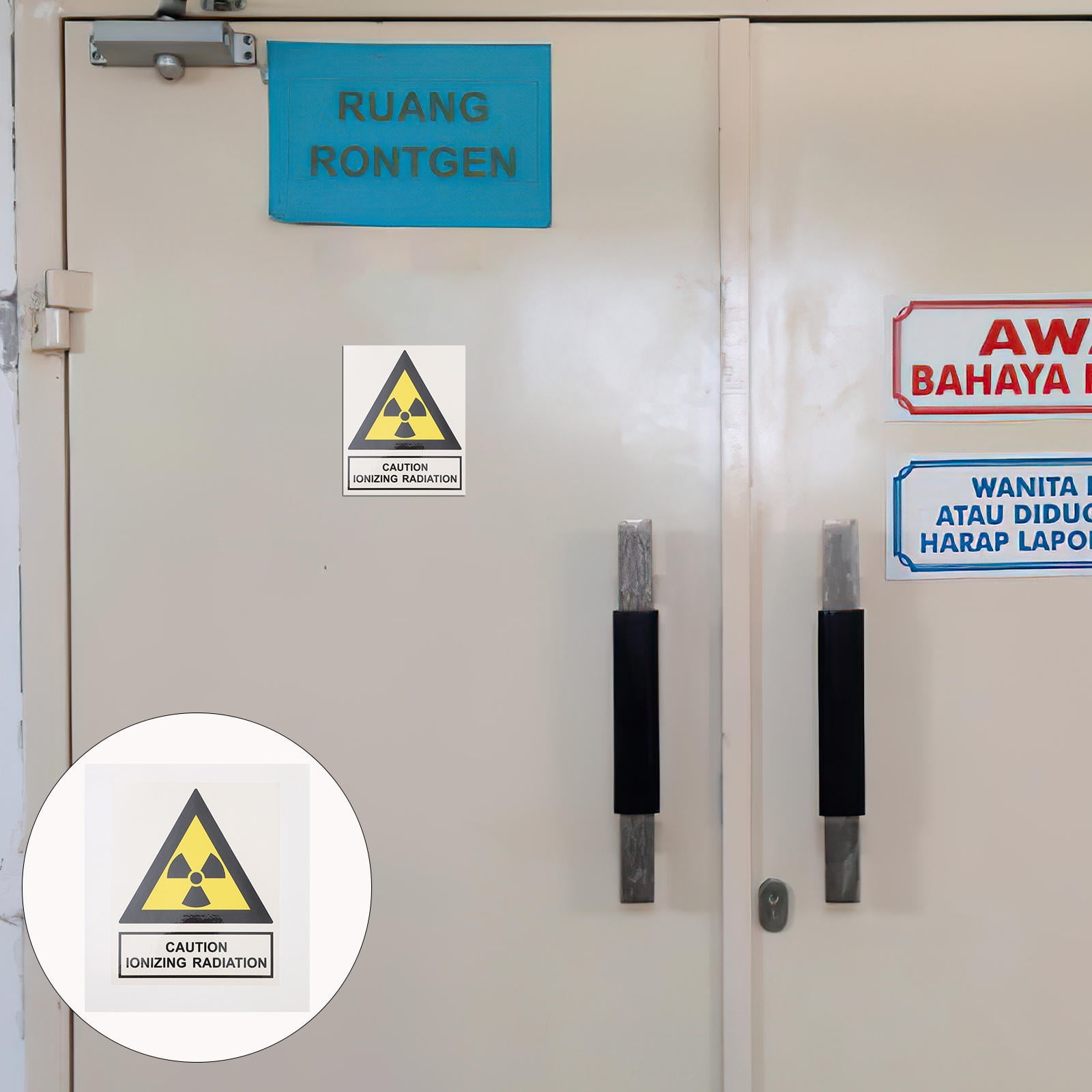 Luxshiny 4Pcs Radiation Warning Stickers for Indoor Outdoor Safety Sign ...