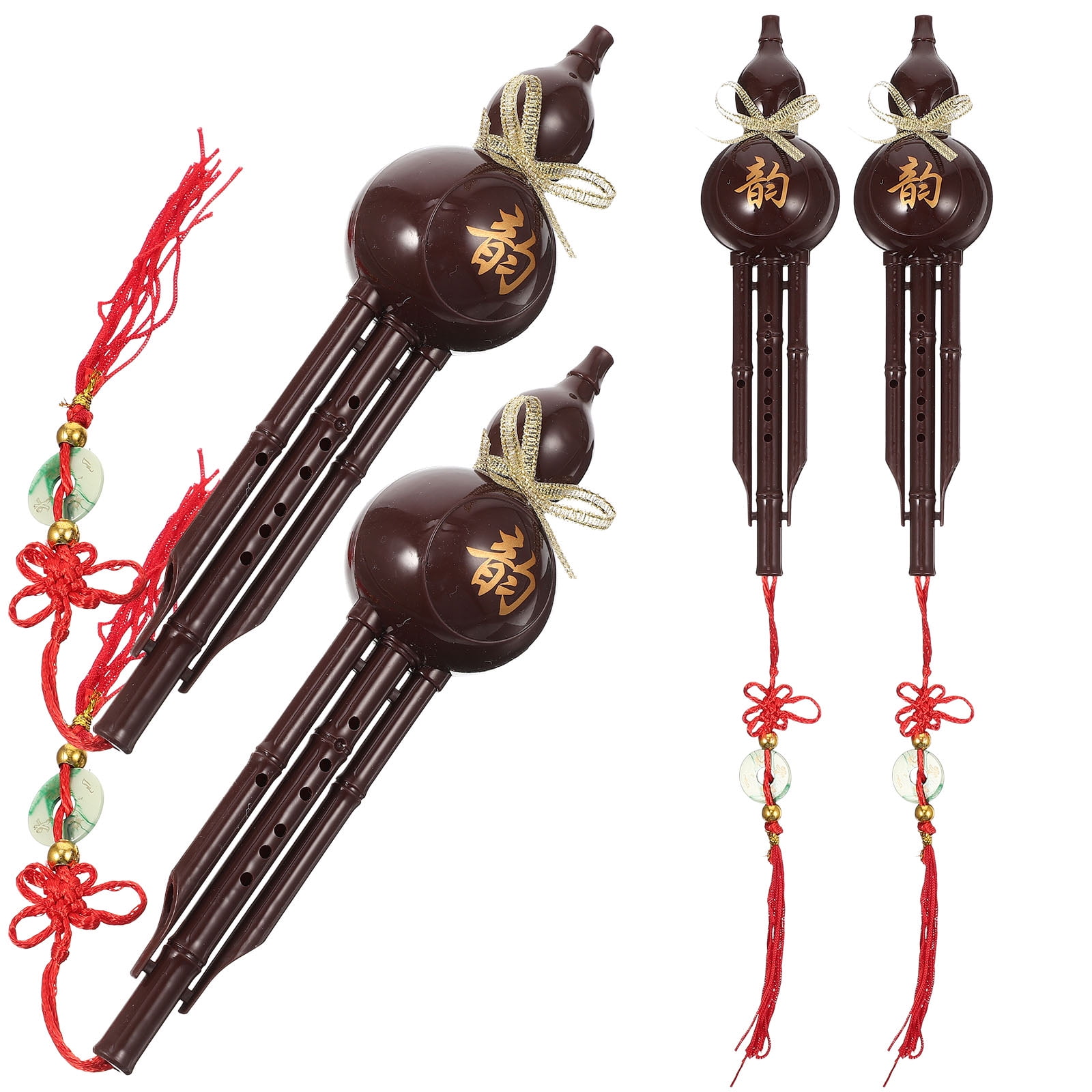 Luxshiny 4Pcs Round Mini Cucurbit Flute Plastic Decorative Model Instruments for Girls Home ...