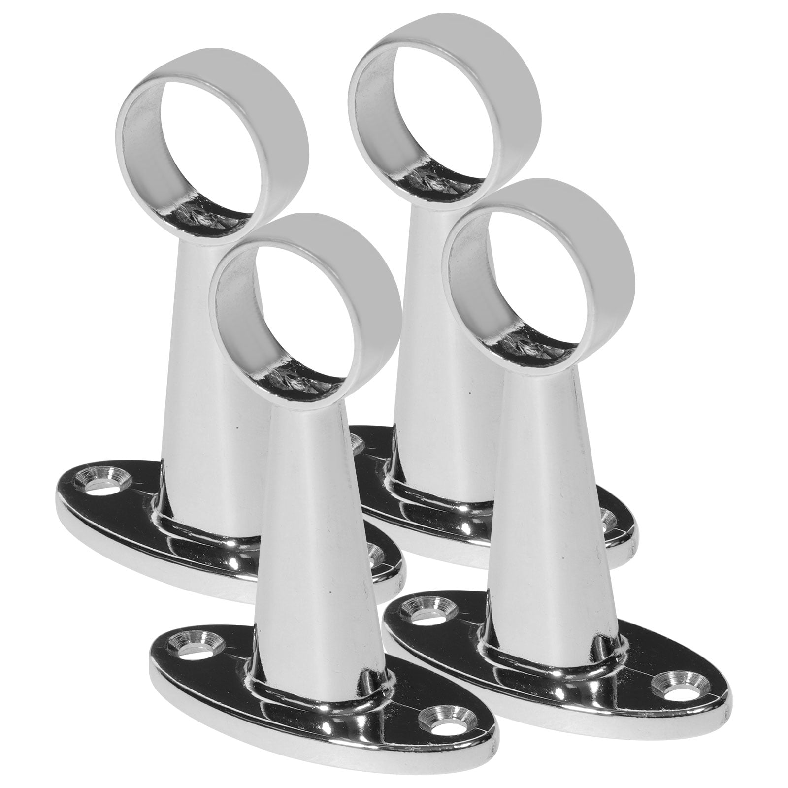 Luxshiny 4Pcs Wardrobe Pipe Bracket Silver 19Mm Stainless Steel Closet ...