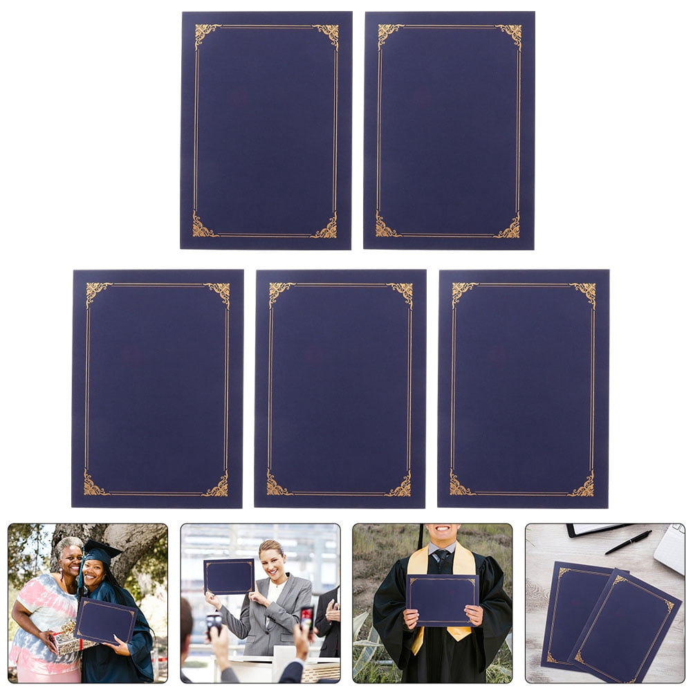 Luxshiny 5Pcs Blue Paper Award Covers Certificate Holders for Diplomas ...