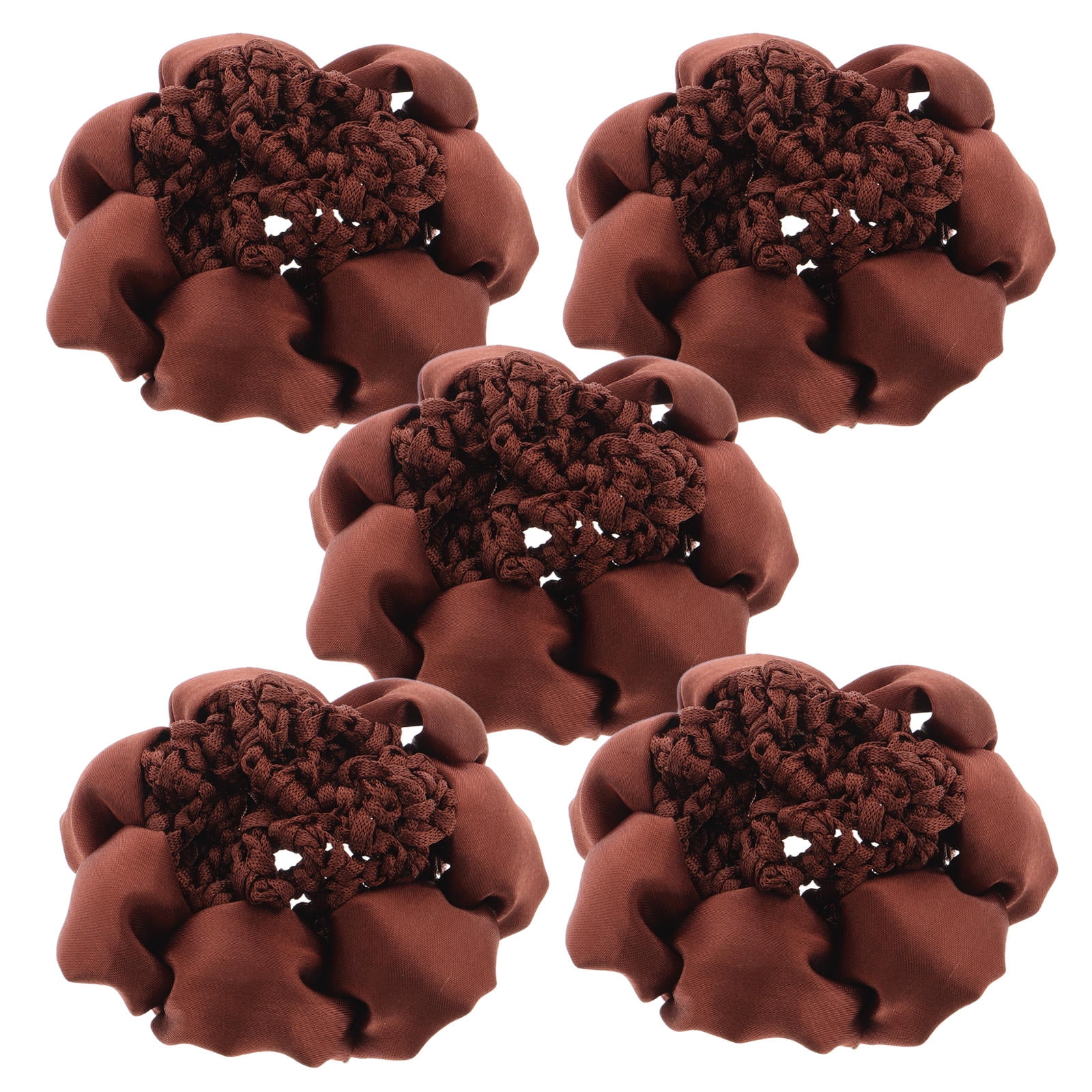 Luxshiny 5Pcs Light Brown Elastic Hair Bun Nets Invisible Hair Styling ...
