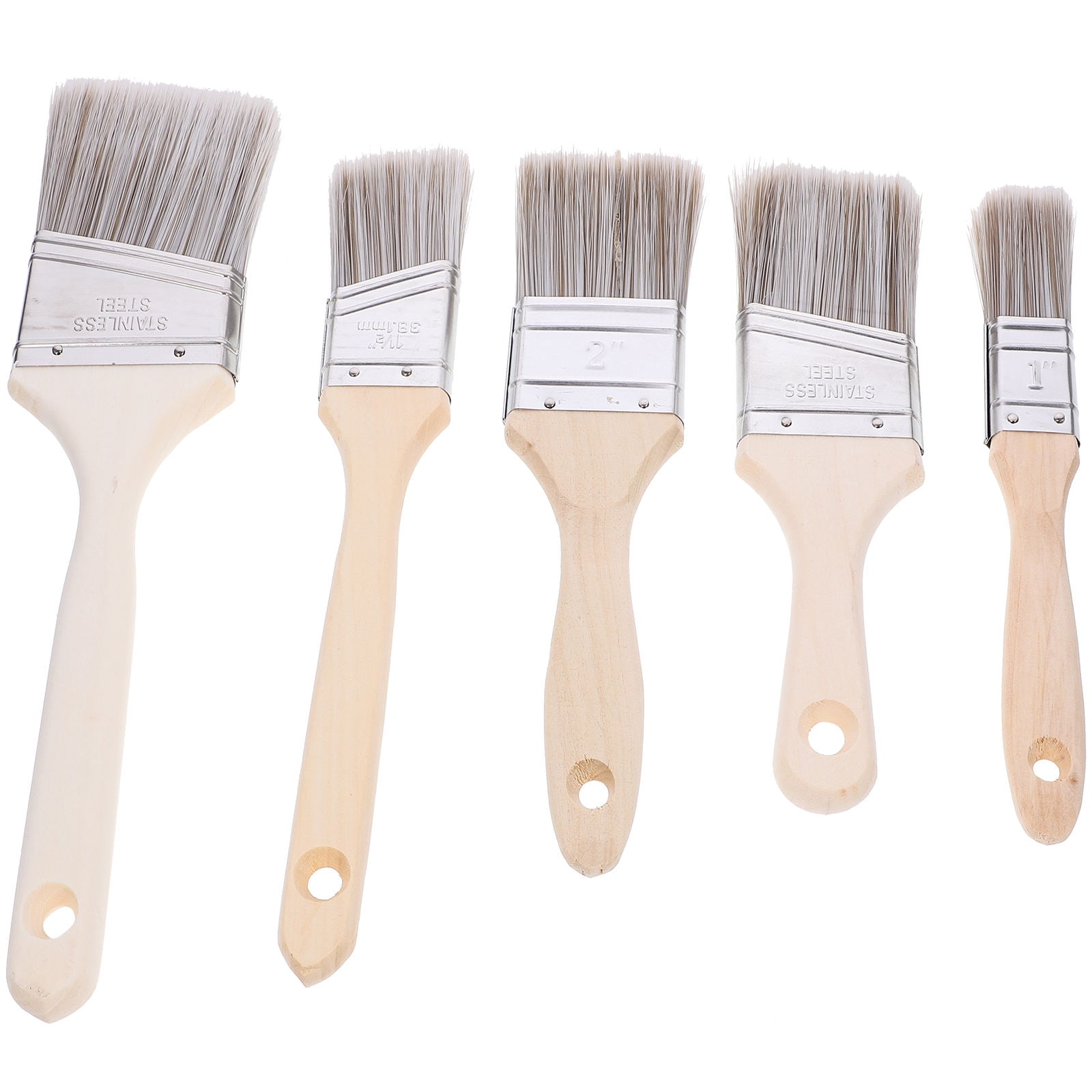 Luxshiny 5Pcs Painting Brushes Kit for Walls with Wooden Handles and ...