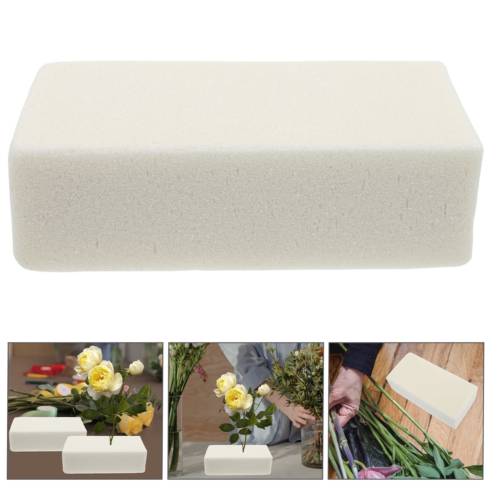 Luxshiny 5Pcs White Floral Arrangement Block with Strong Water ...