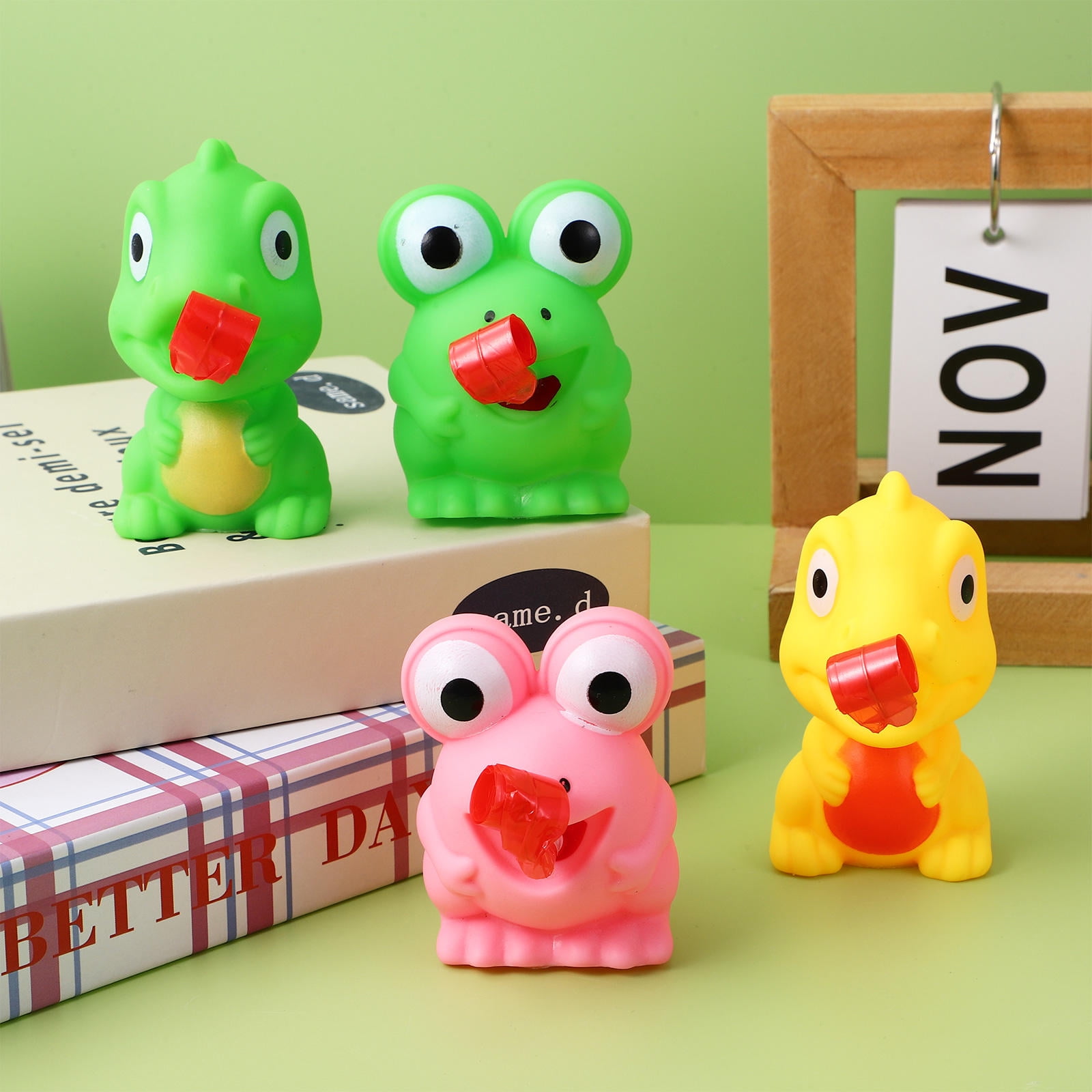 Luxshiny 6 Pcs Squeezable Sticky Frogs TPR Assorted Color Easter ...