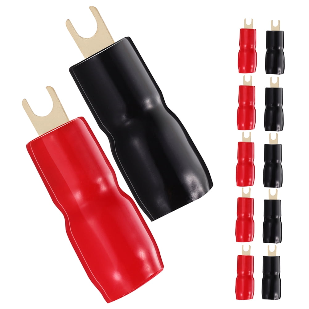 Luxshiny 6Pairs Speaker Connectors Car Audio Brass Fork Spade Terminals ...