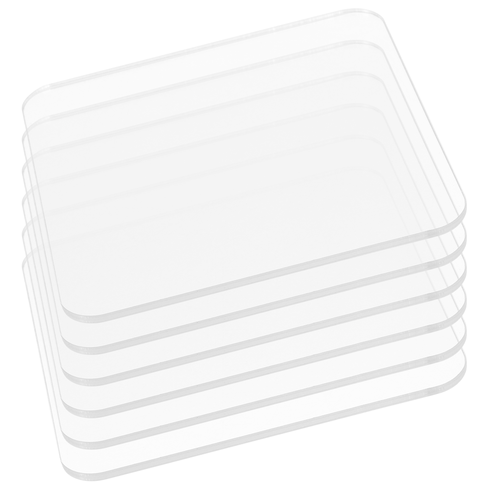 Luxshiny 6Pcs Acrylic Sheet Display Stand For Figure Transparent Square ...