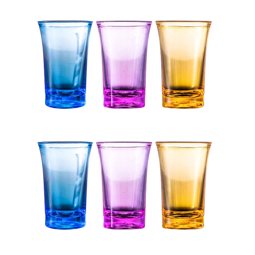 Luxshiny 6Pcs Assorted Color Acrylic Cups Transparent Spirit Cups ...