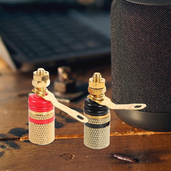 Luxshiny 6Pcs Binding Post Connectors Gold Plated Copper for Audio ...