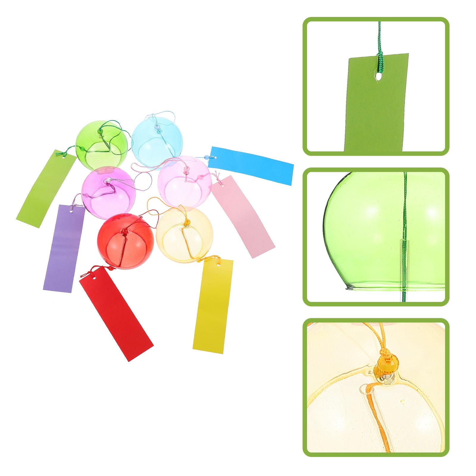 Luxshiny 6Pcs Decorative Glass Wind Chimes for Garden Balcony Yard with ...