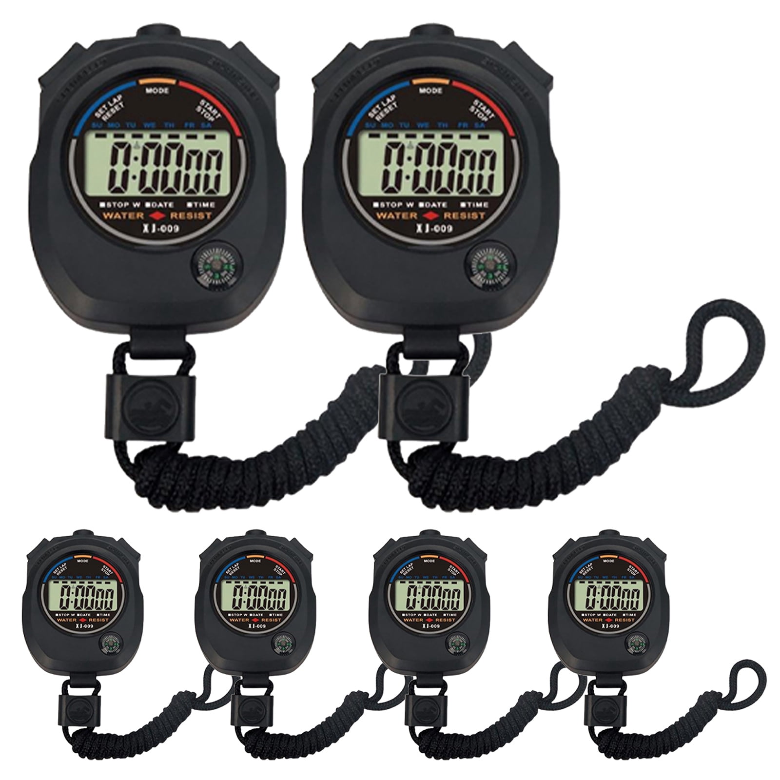 Luxshiny 6Pcs Lightweight Black Electronic Stopwatch for Game Use ...